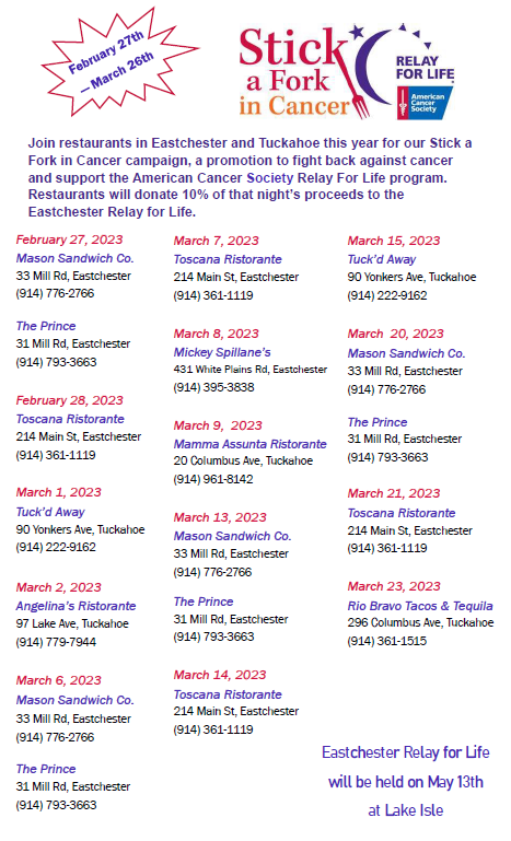 Stick A Fork In Cancer – Eastchester.Net